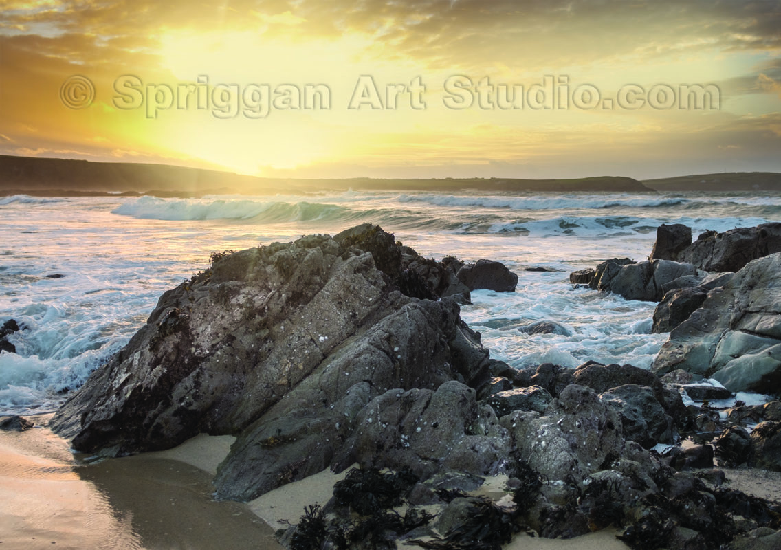 Cornish Sunset (small canvas) – Spriggan Art Studio